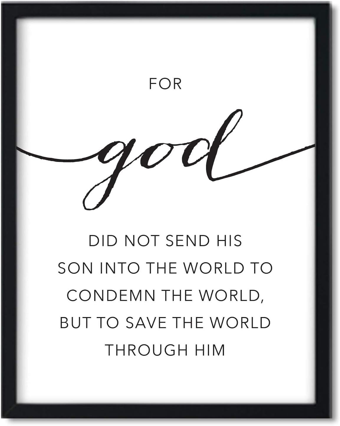 AEFER Unframed Black White Wall Art Decor Poster Print, Bible Verses ...