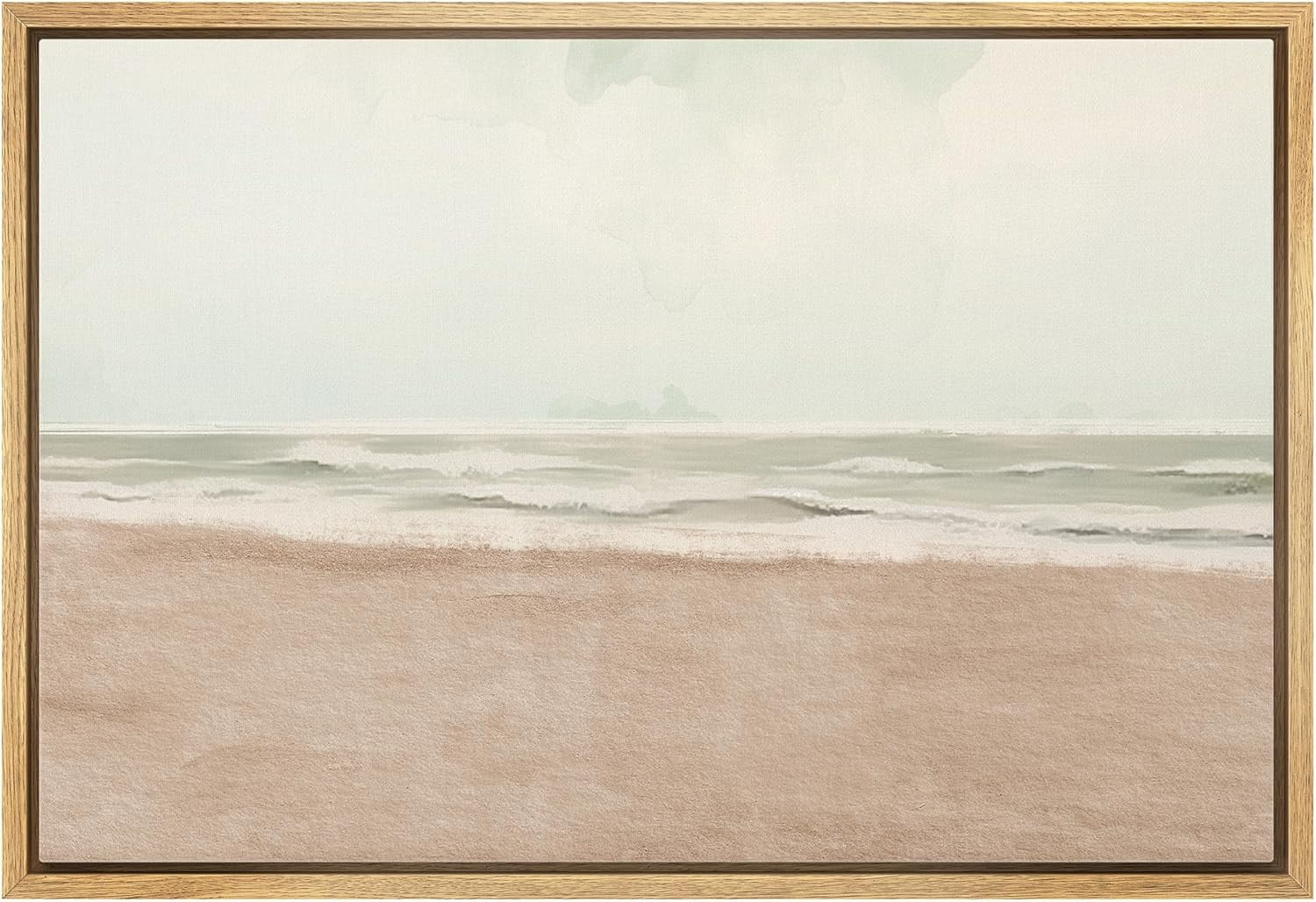 AEFER Unframed Canvas Print Wall Art Minimalist Beach Shoreline ...