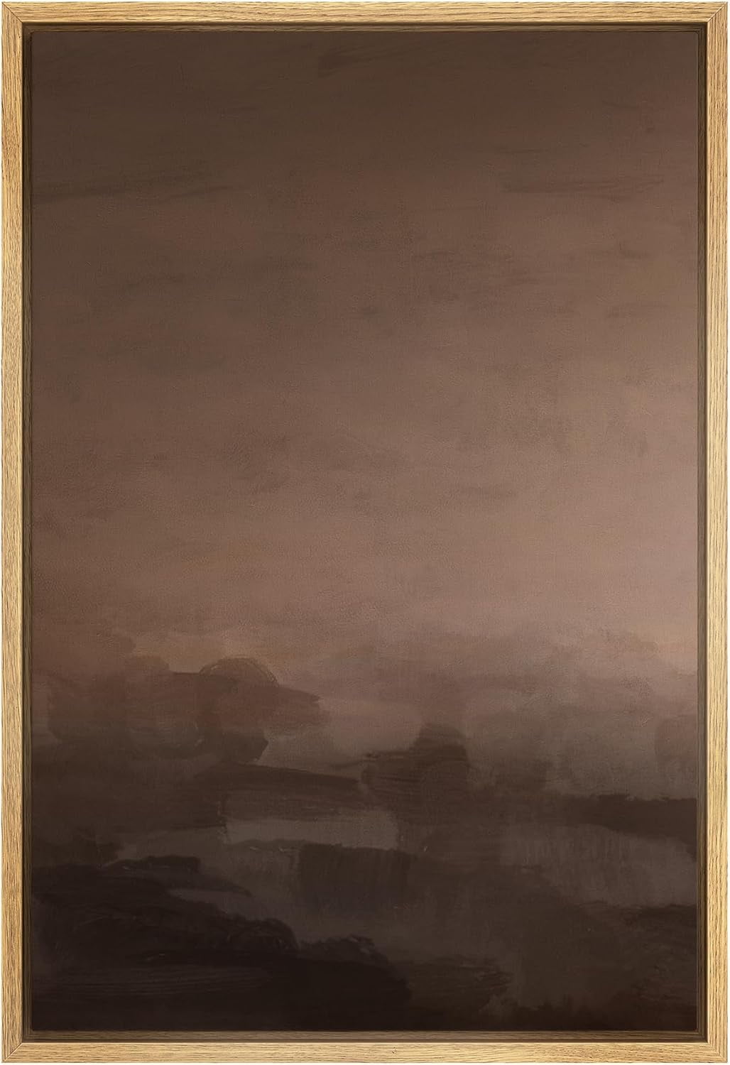 AEFER Unframed Canvas Print Wall Art Misty Brown Landscape Abstract ...