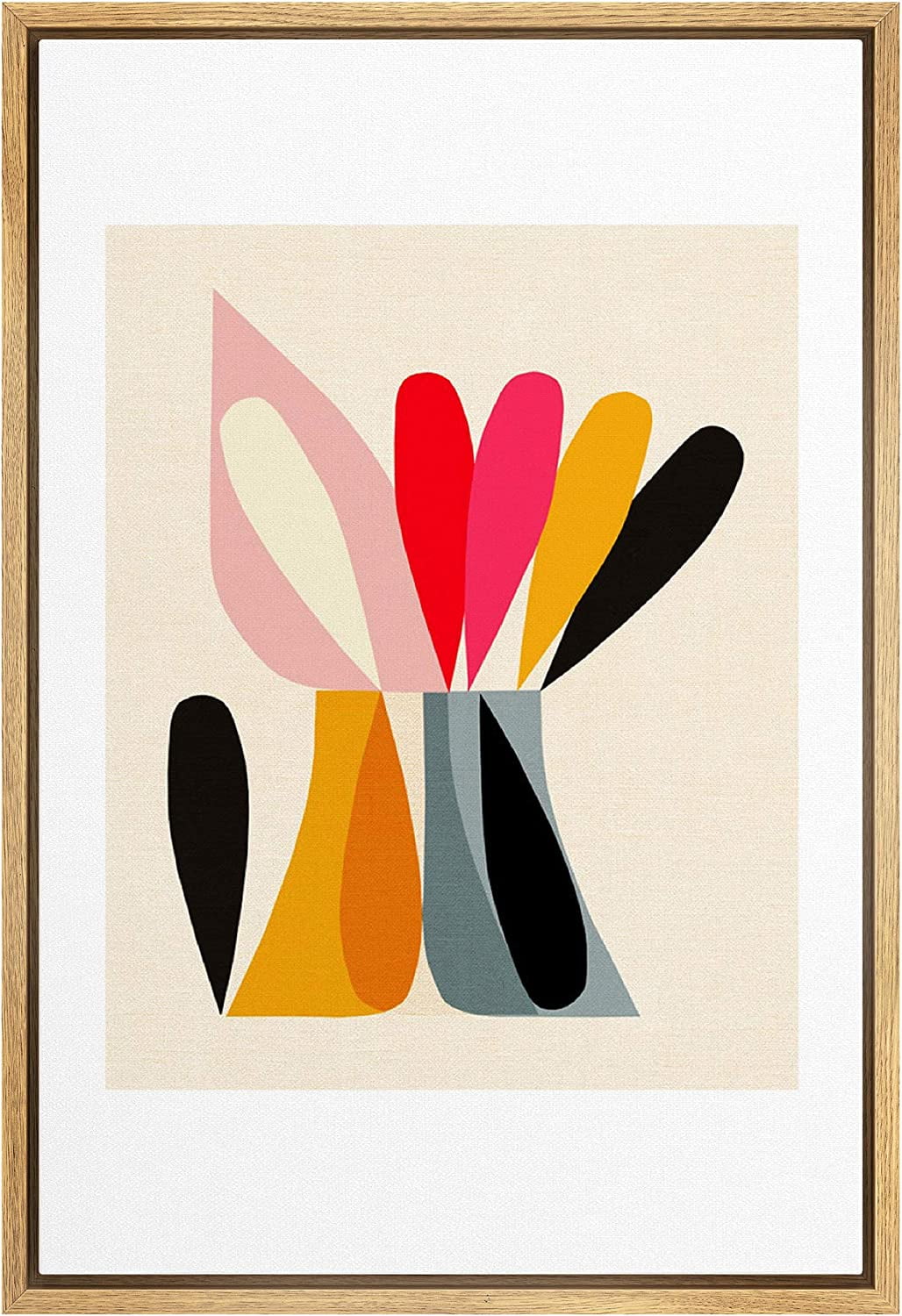 AEFER Unframed Canvas Print Wall Art Retro Film Grain Chrysanthemum ...