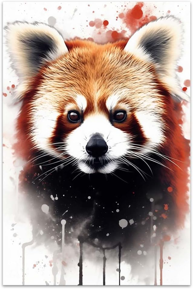 AEFER Unframed Canvas Prints Wall Art, Brown Raccoon Cute Wall Decor ...