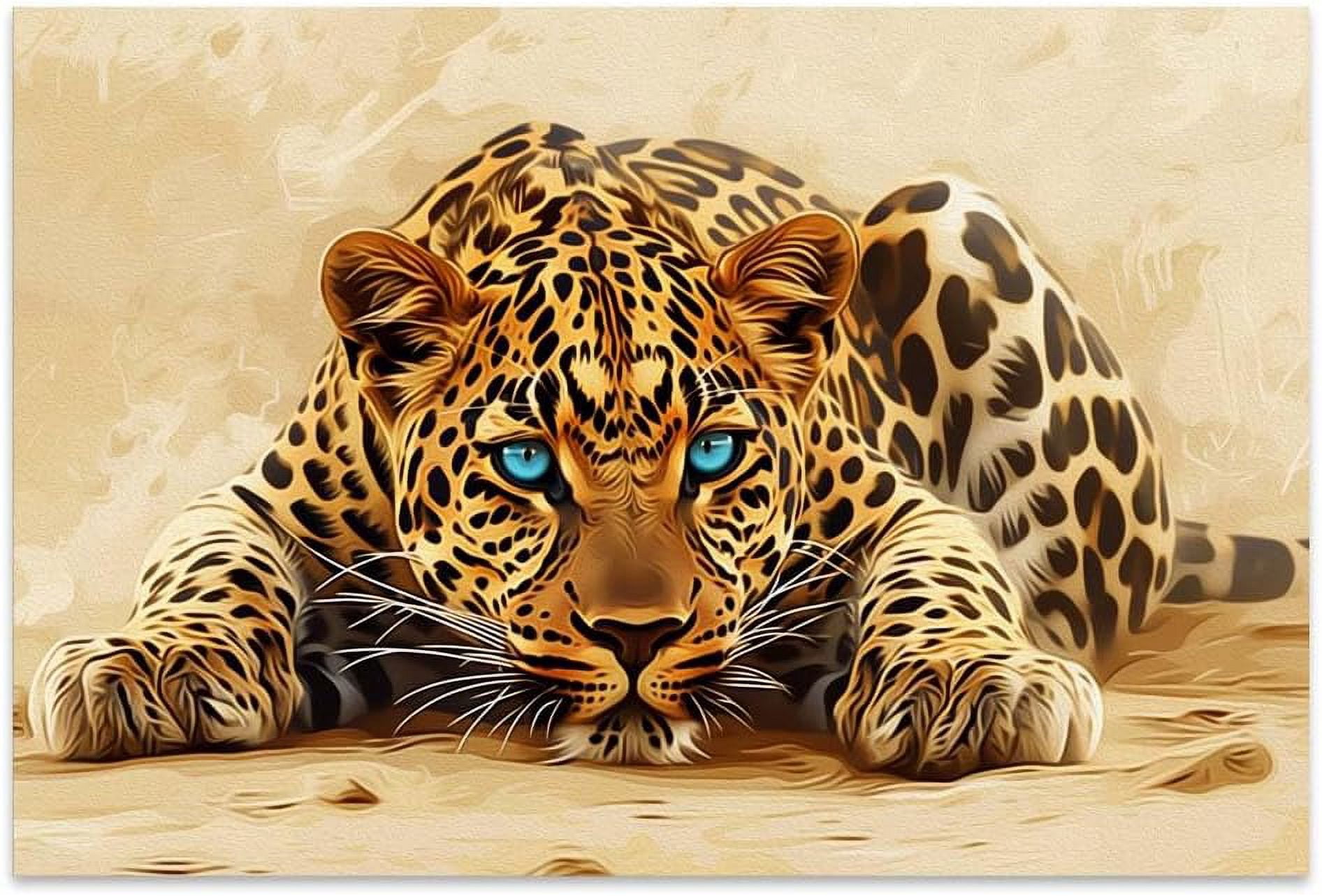 AEFER Unframed Canvas Prints Wall Art, Leopard Lying Down Modern Wall ...