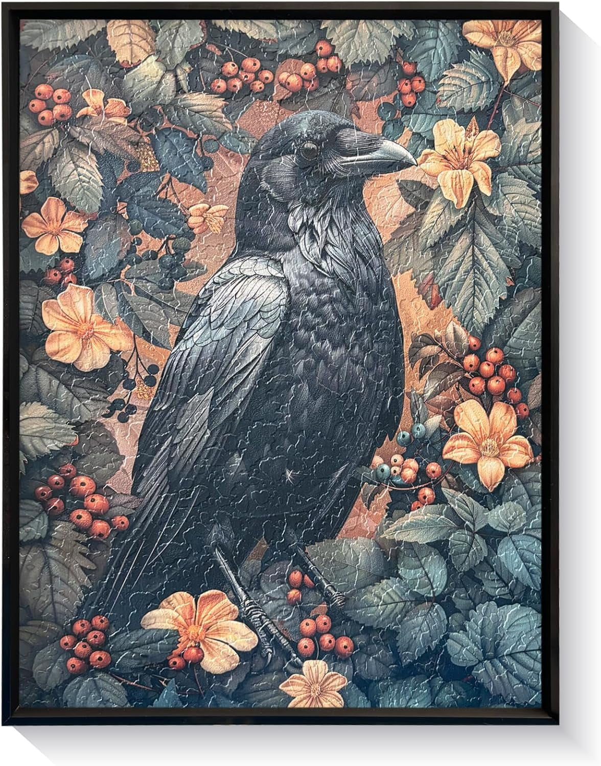 AEFER Unframed Sandstone Textured Vintage Black Crow Wall Art - Raven ...