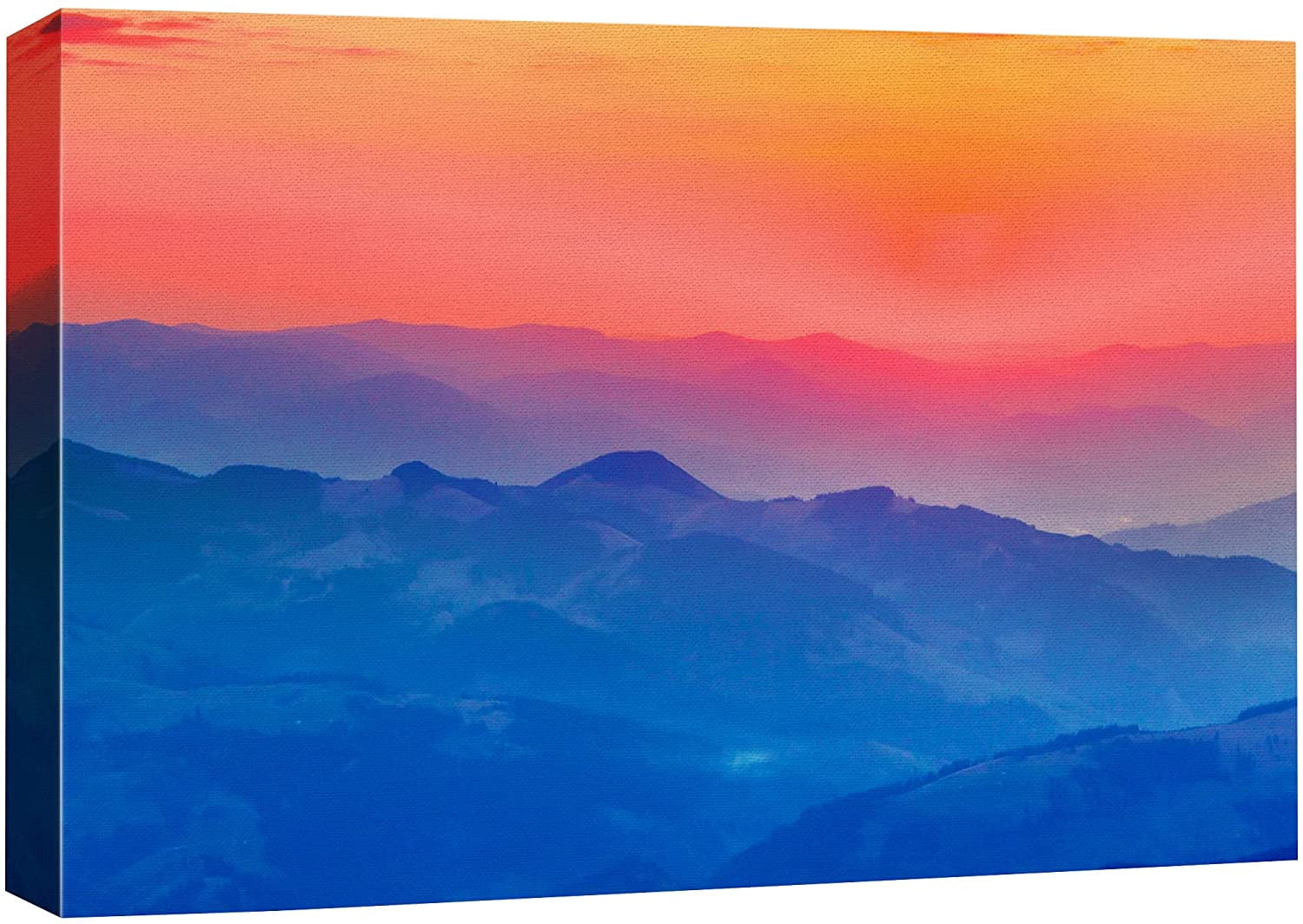 AEFER Unframed Wall Art Print Neon Ombre Mountain Range Nature ...