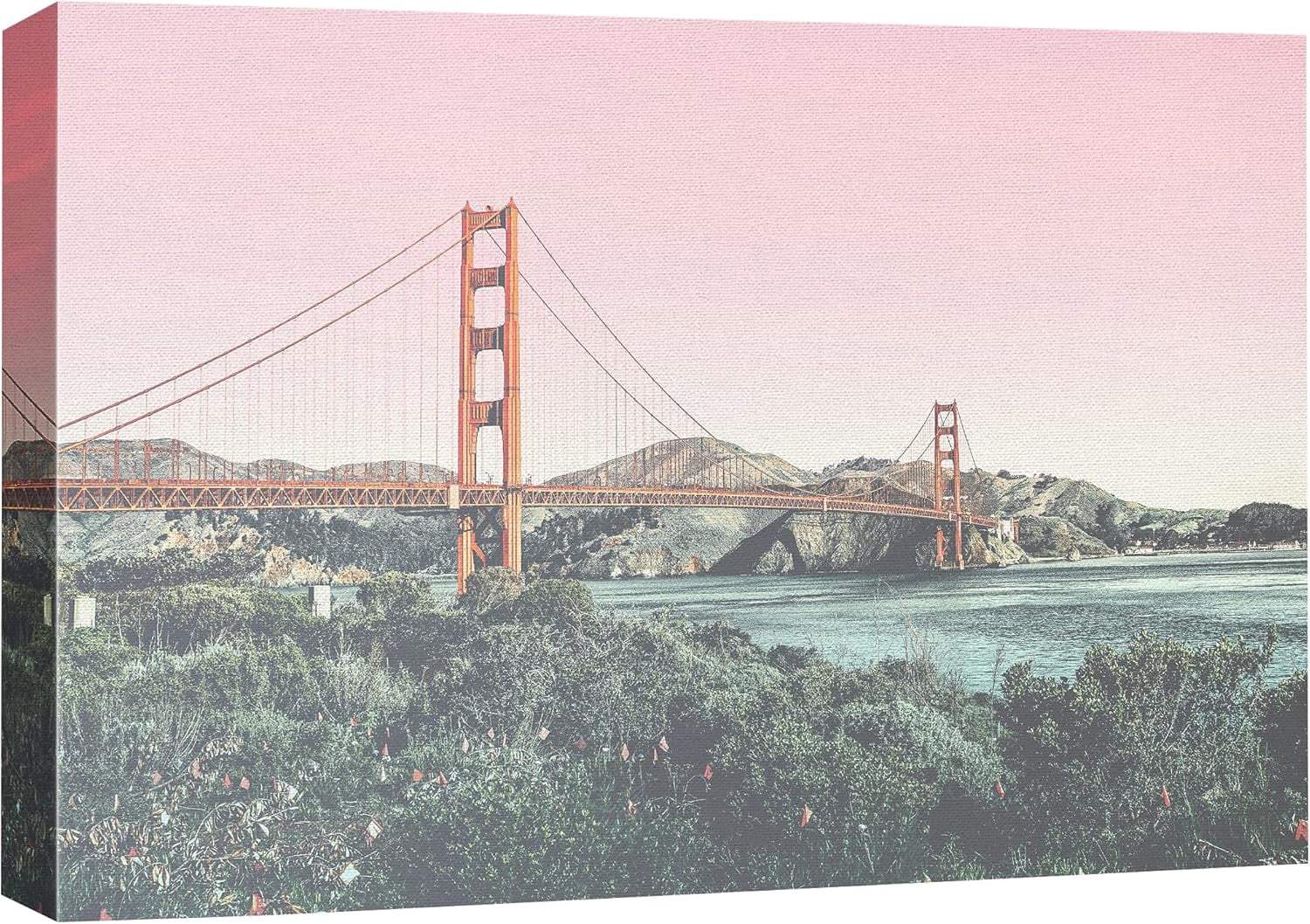 AEFER Unframed Wall Art Print Scenic 80s Style Bay Bridge Pop Culture ...