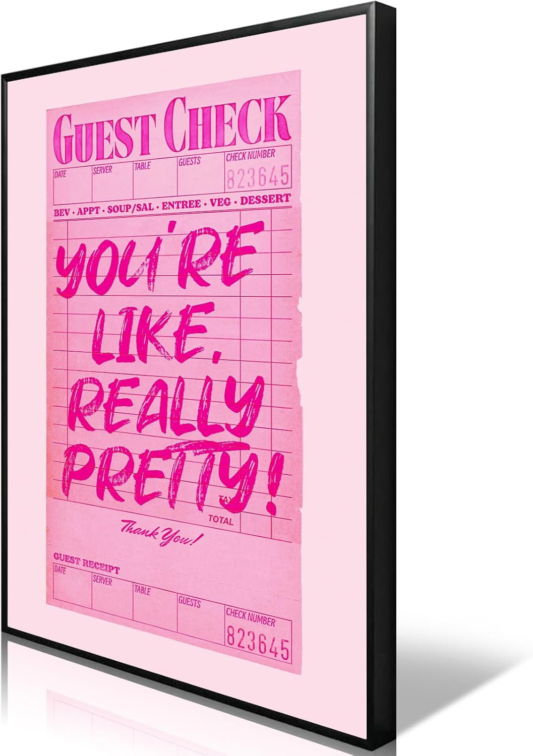 AEFER Unframed Youre Like Really Pretty Canvas Wall Art, Pink Preppy ...