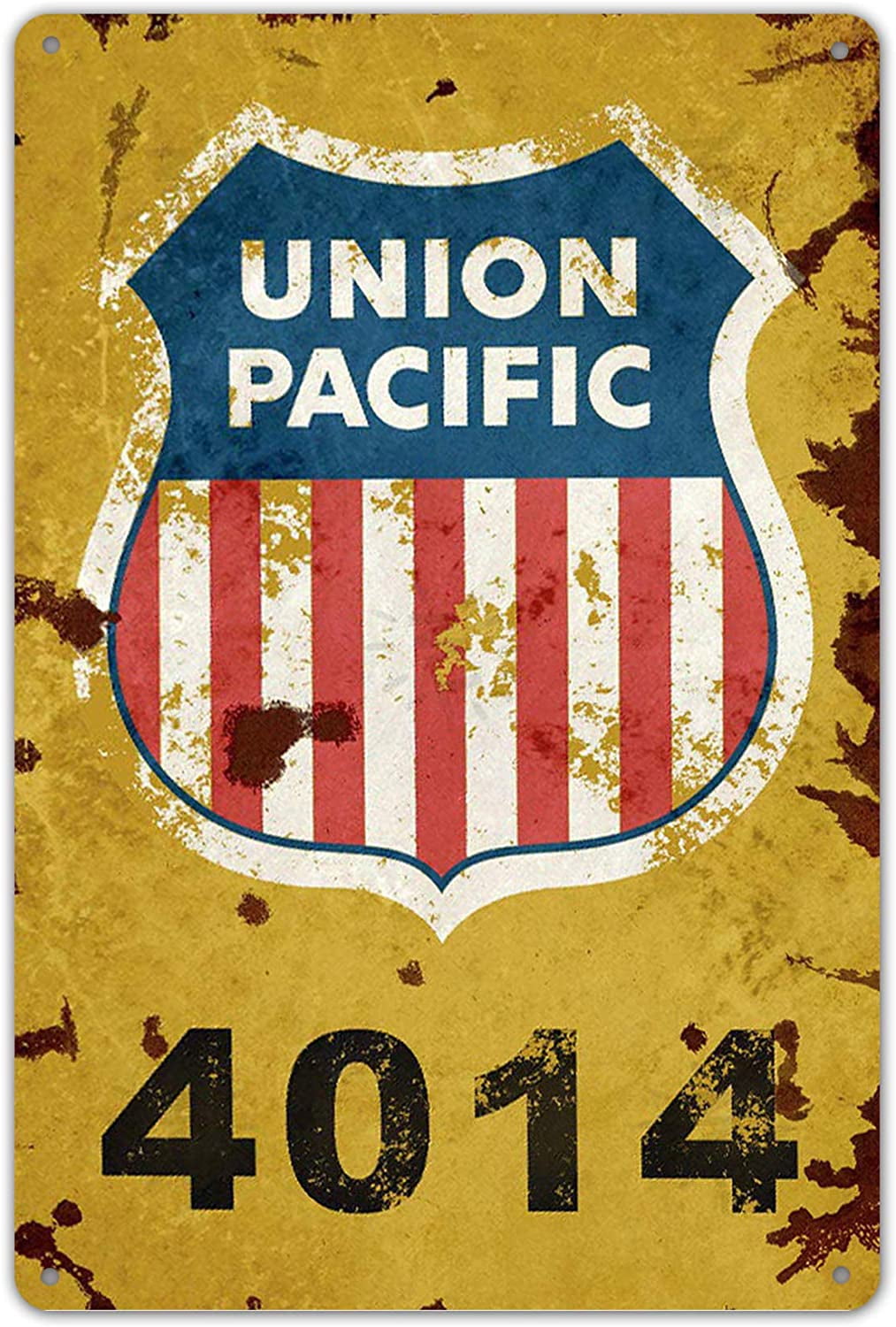 AEFER Union Pacific Railway Logo Train Railroad Rustic Retro Wall Decor ...