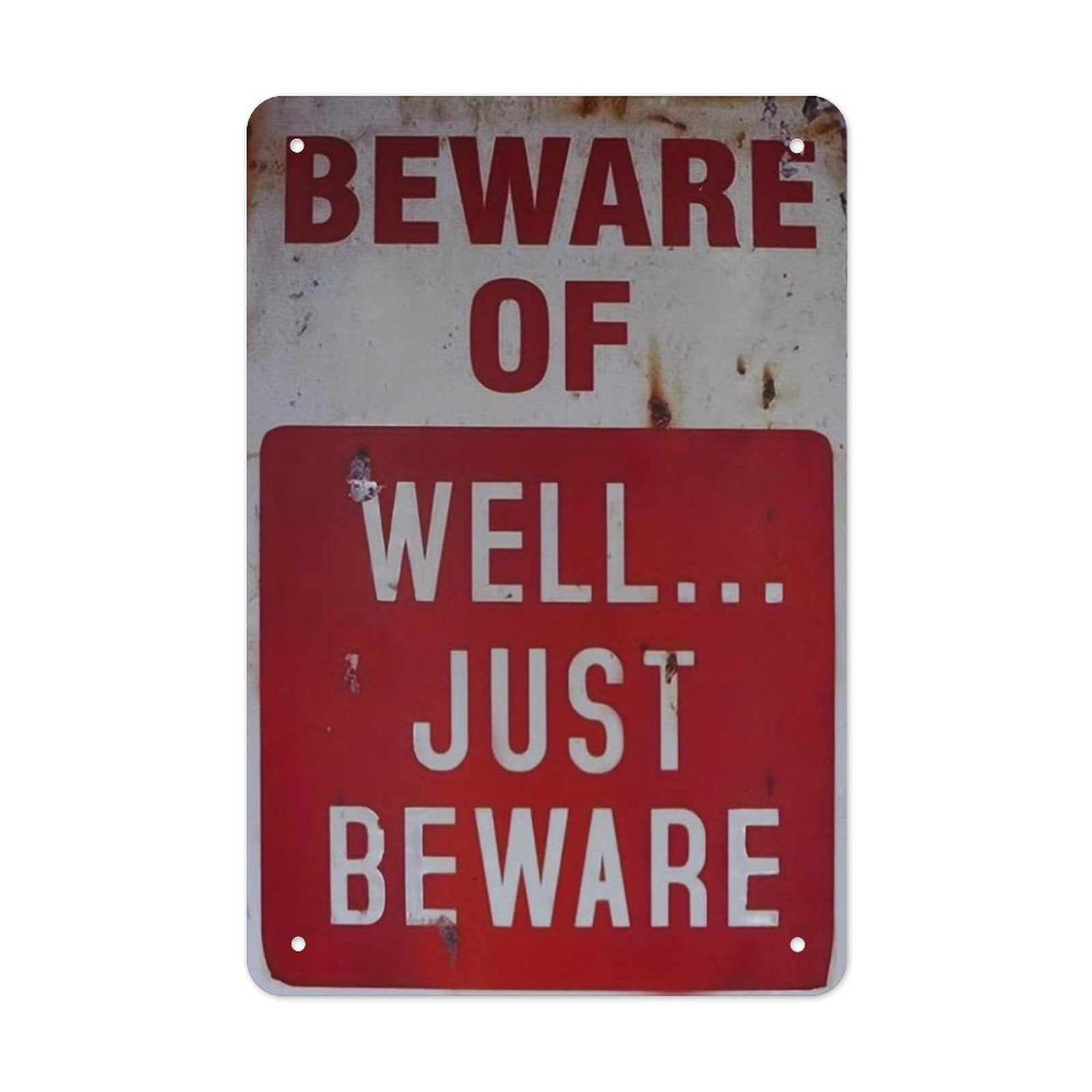 AEFER Unique "Beware Of Just Beware" Vintage Metal Wall Decor Sign ...