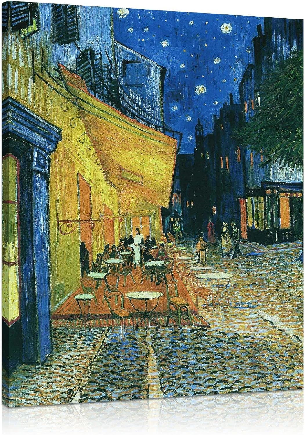 AEFER Van Gogh Canvas Wall Art: Café Terrace at Night Oil Painting Picture Reproduction Bedroom ...