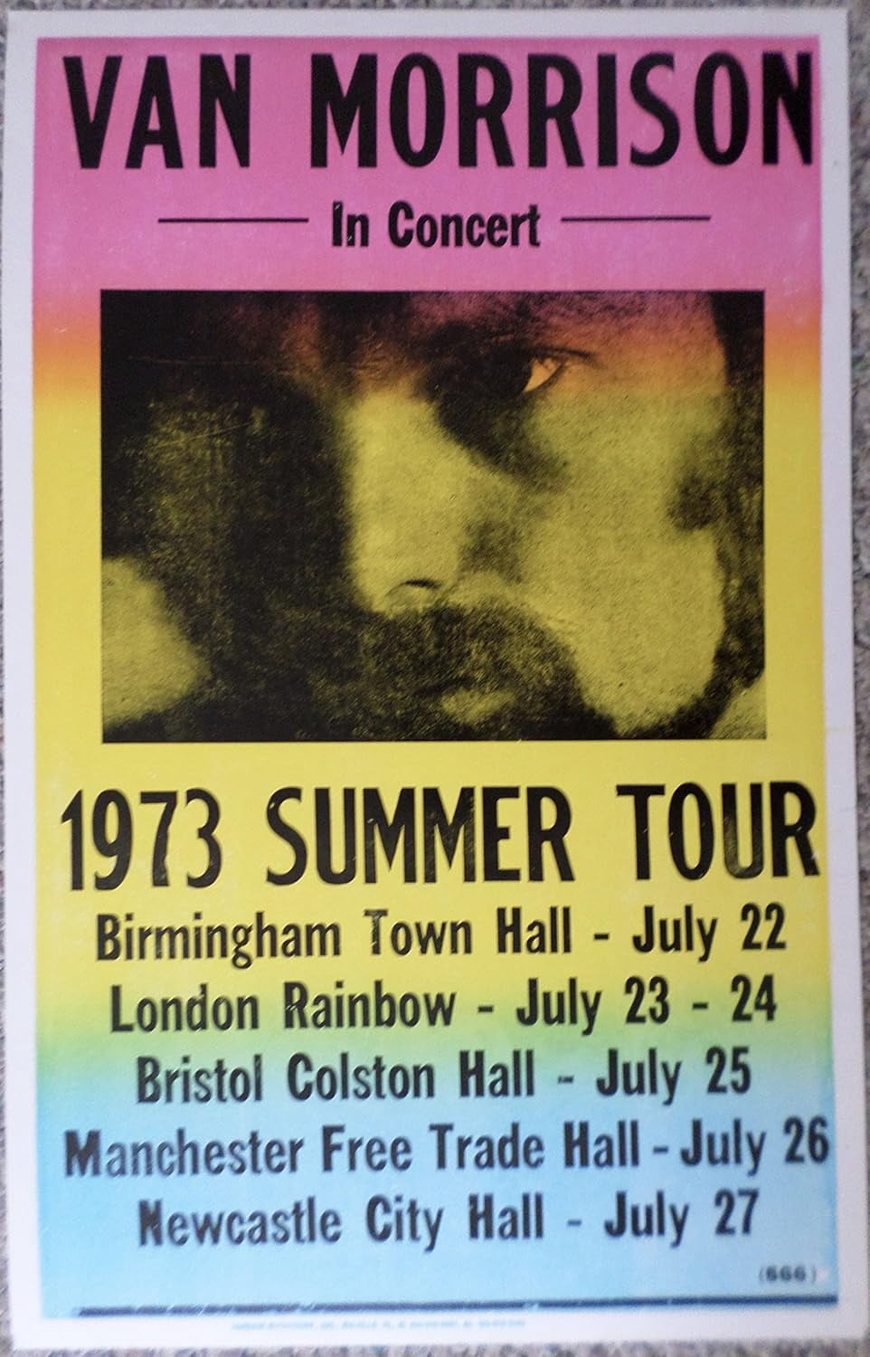 AEFER Van Morrison 1973 Summer Tour Poster Unframe: 16x20inch(40x50cm ...