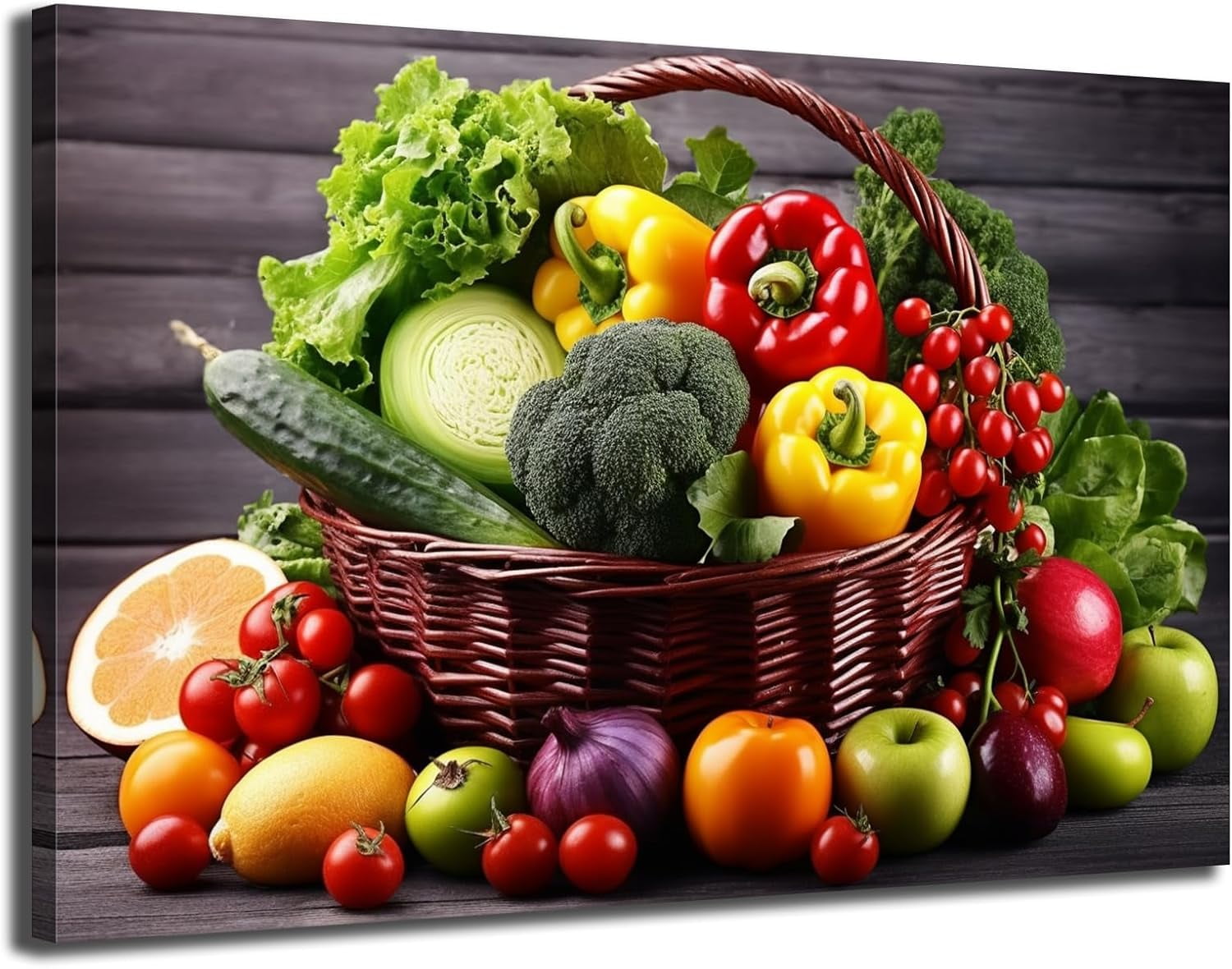 AEFER Vegetables Kitchen Canvas Wall Art Picture Print Fresh Fruit in ...