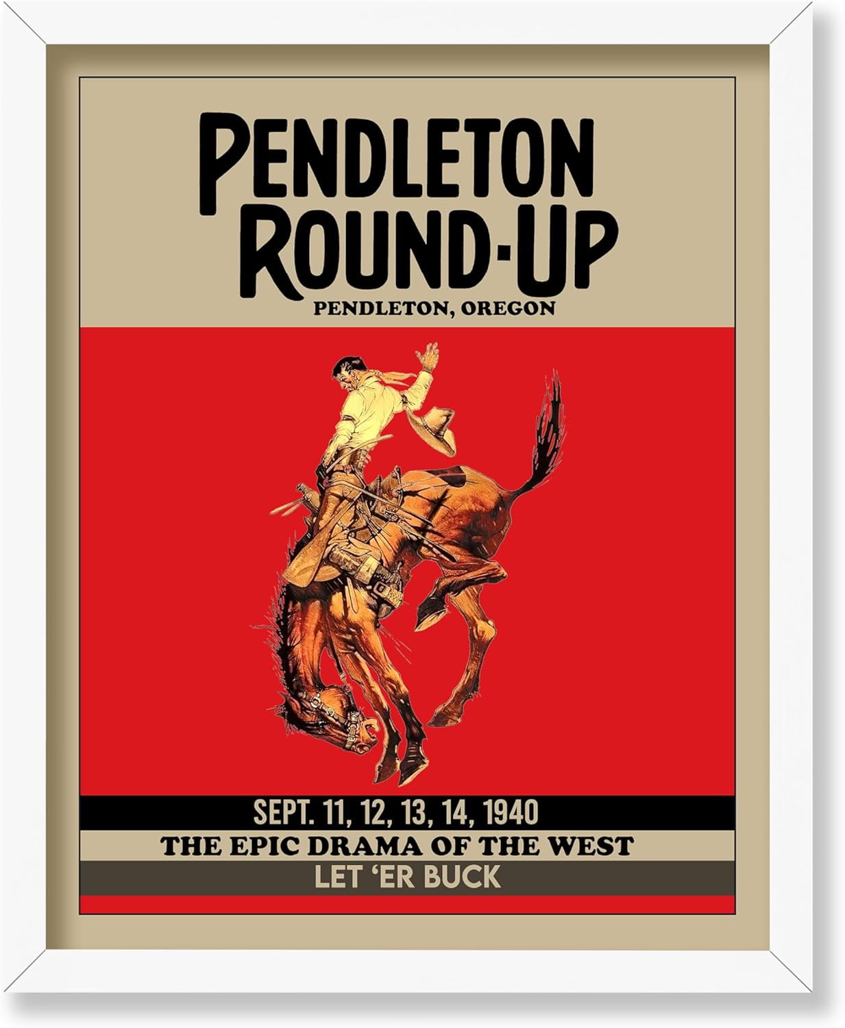 AEFER Vintage Advertising Poster Cowboy, Funky Wild West, Rodeo, Beer ...