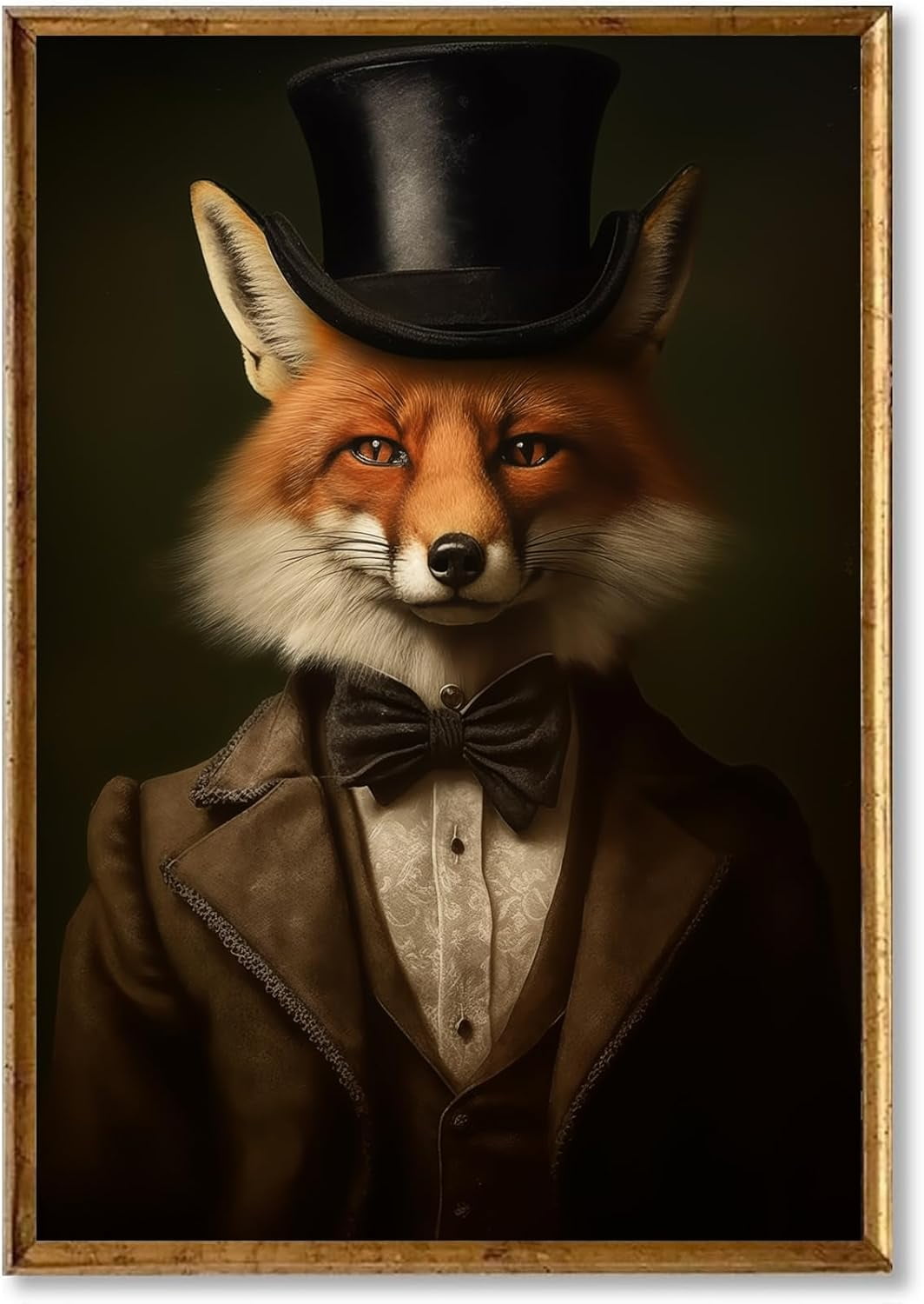 AEFER Vintage Animal Portrait Wall Art Aristocratic Fox Poster ...