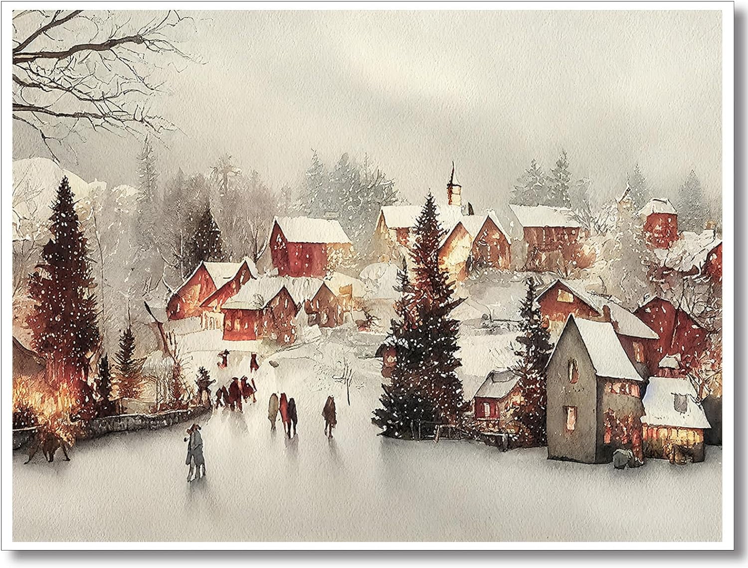 AEFER Vintage Christmas Canvas Wall Art Santa Claus Pictures For Wall ...