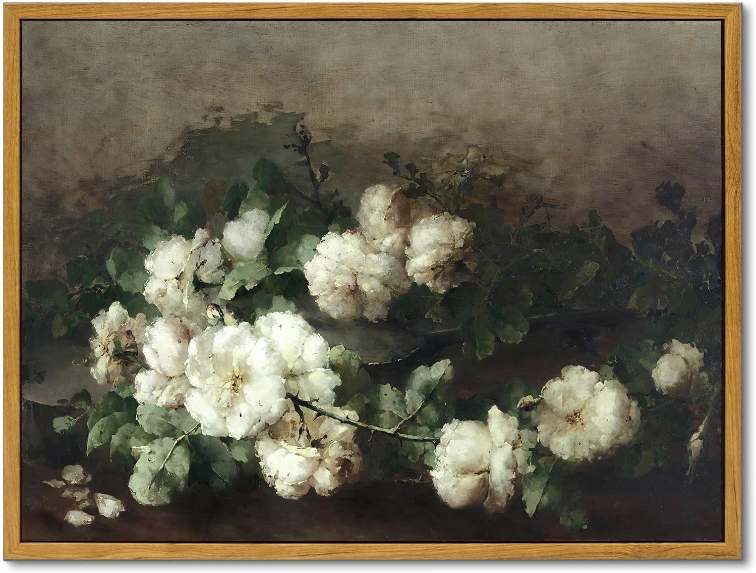 AEFER Vintage Flower Wall Art, Framed White Flower Pictures Decor ...