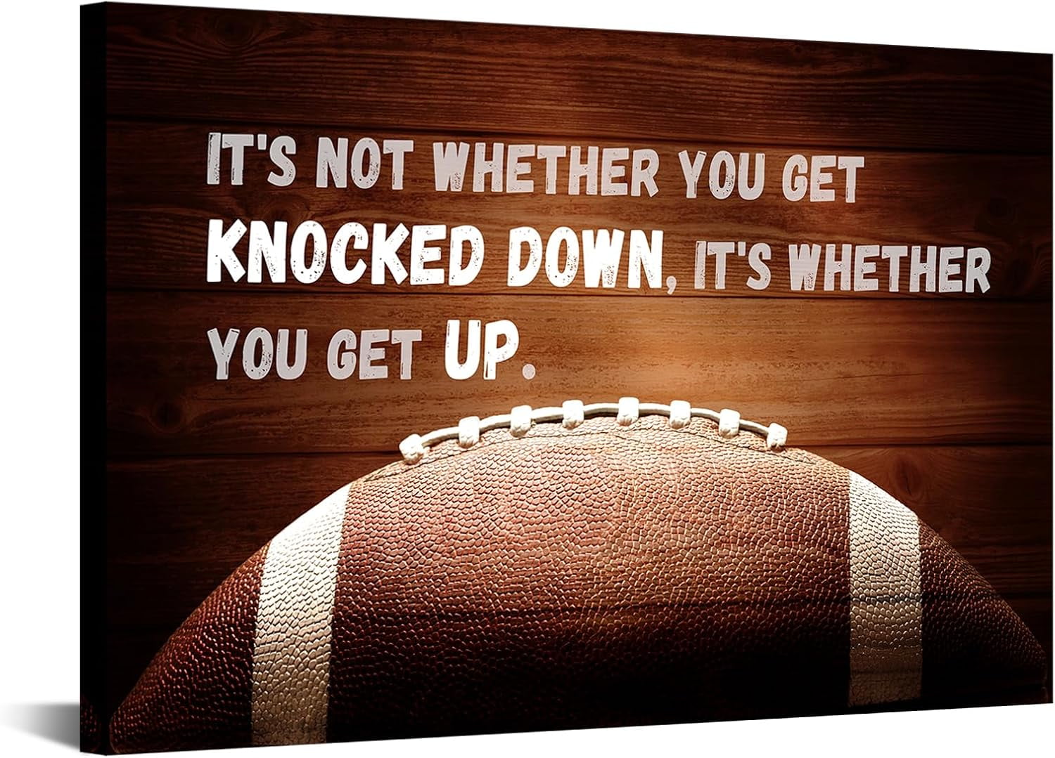 AEFER Vintage Football Canvas Wall Art - Inspirational Sports Quotes ...