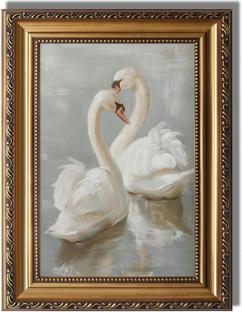 AEFER Vintage Framed Wall Art for Living Room, Farmhouse White Swan ...