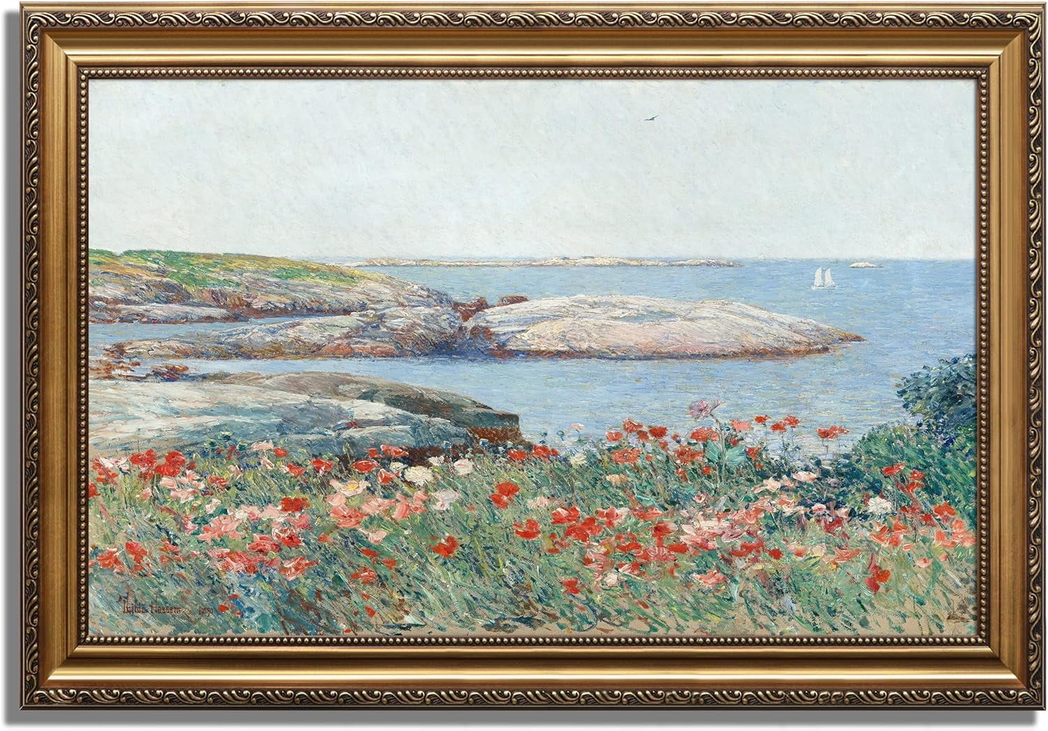 AEFER Vintage Framed Wall Art for Living Room, Vintage French Coastal ...