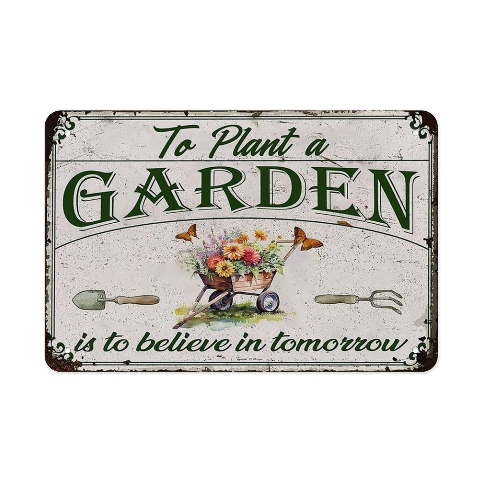 AEFER Vintage Garden Signs To Plant A Garden Is To Believe In Tomorrow ...
