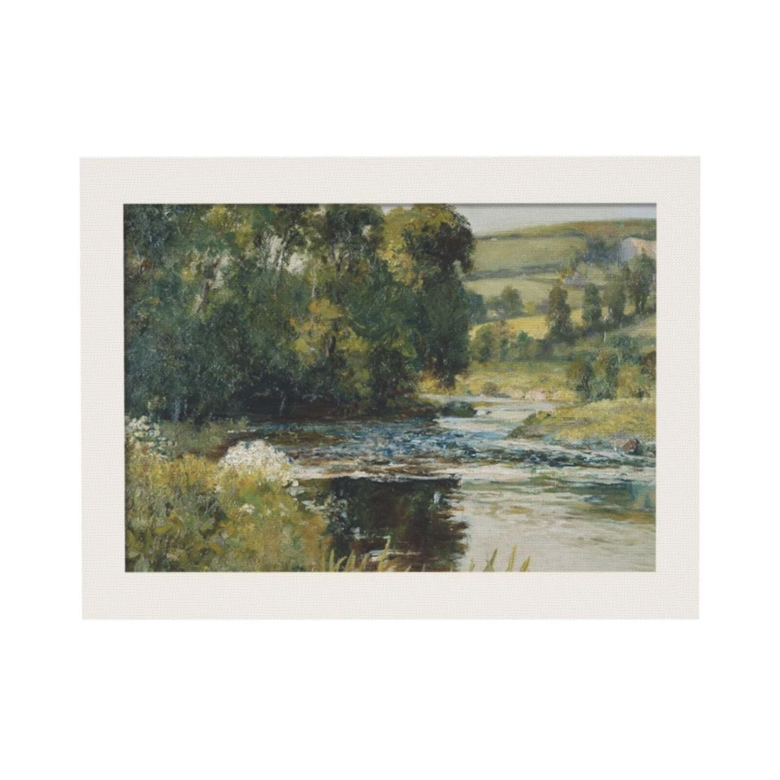 AEFER Vintage Gold Unframed Wall Art, Nature Streamside Retro Paintings ...