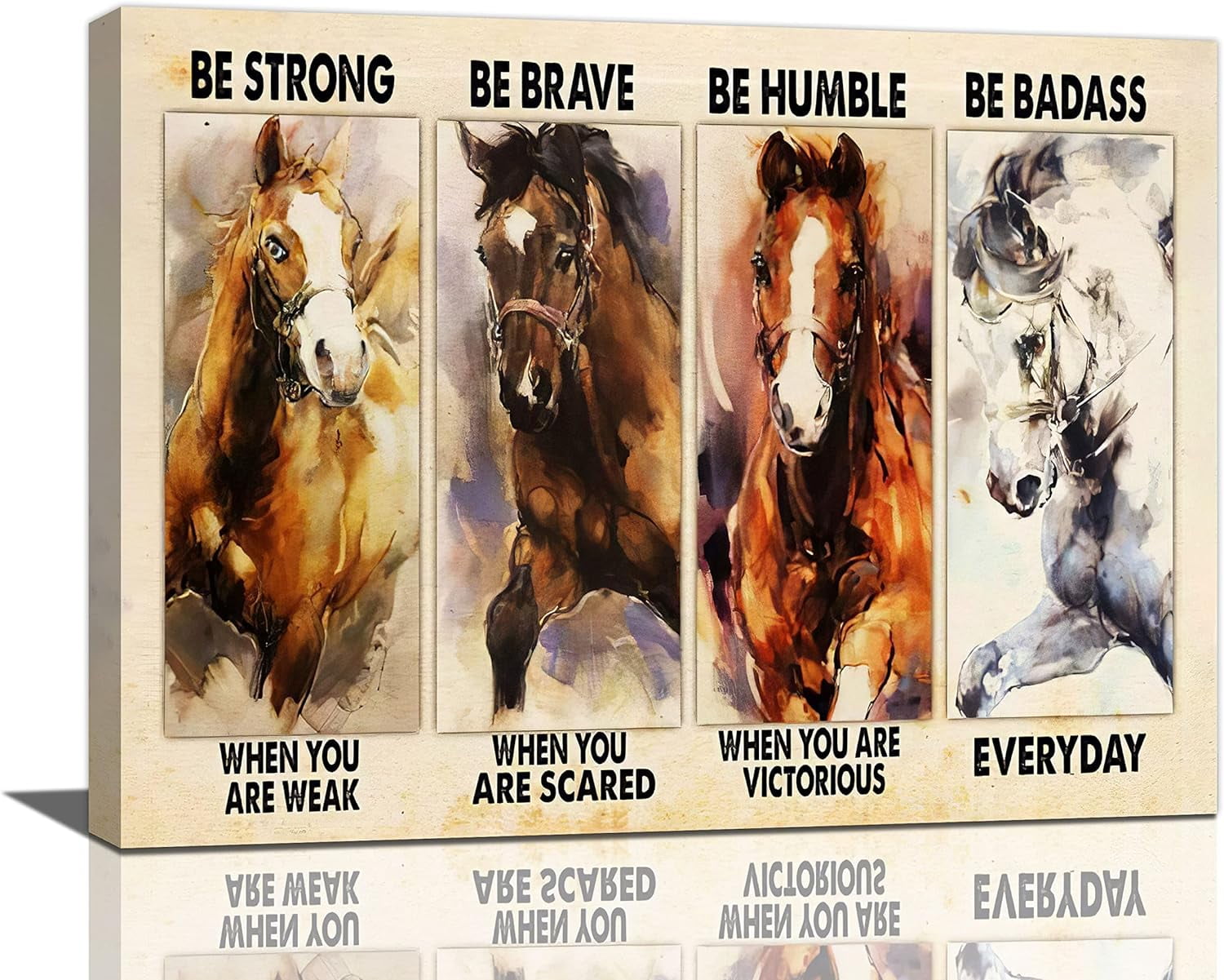 AEFER Vintage Horse Wall Art Western Horse Inspirational Motivational ...