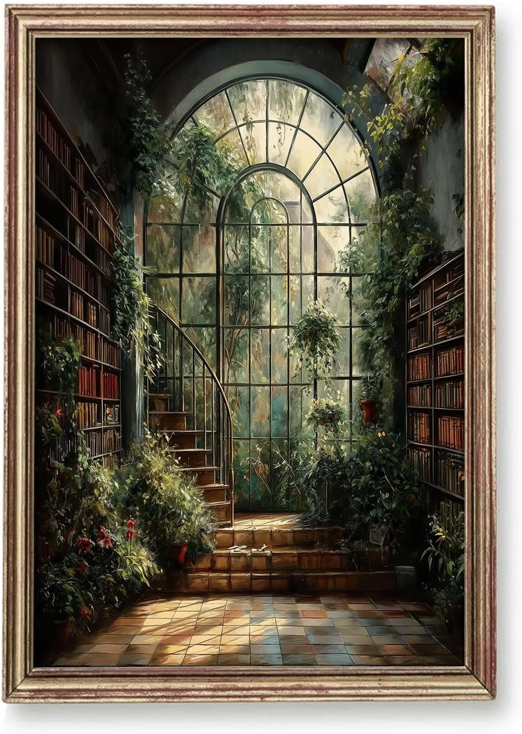 AEFER Vintage Library Picture Dark Academia Canvas Wall Art Victorian ...