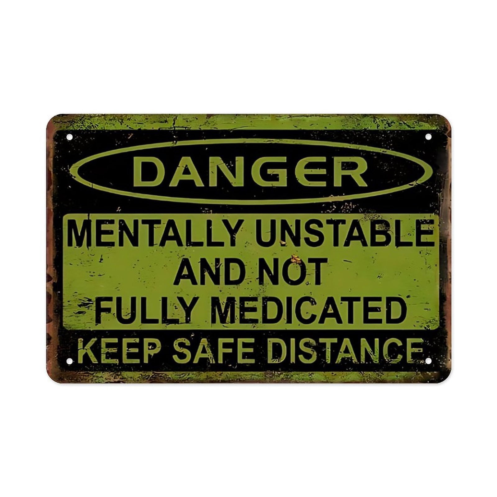 AEFER Vintage Metal Aluminum Sign Decor, Mentally Unstable and Not ...