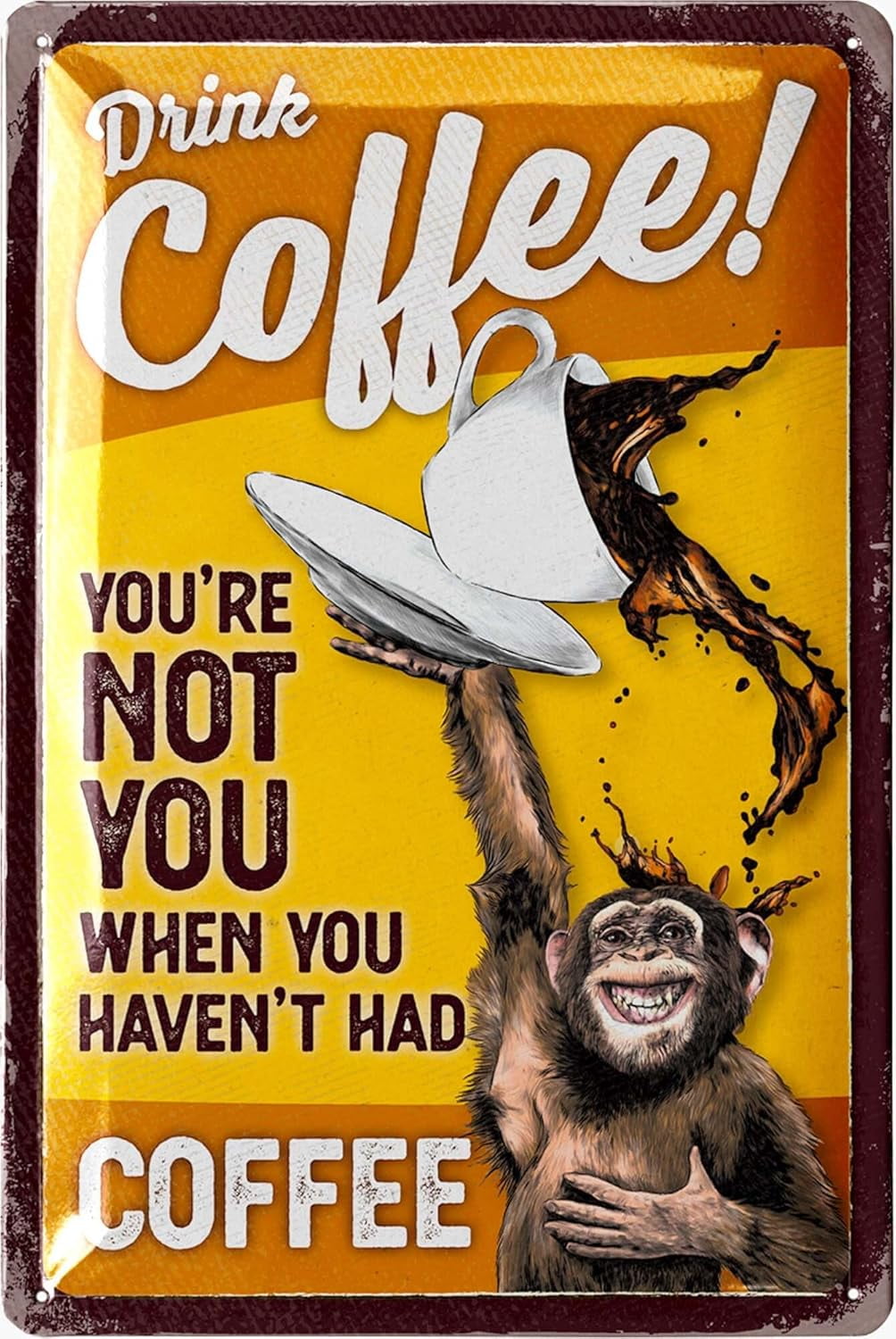 AEFER Vintage Metal Coffee Sign - DRINK COFFEE MONKEY Coffee pictures ...