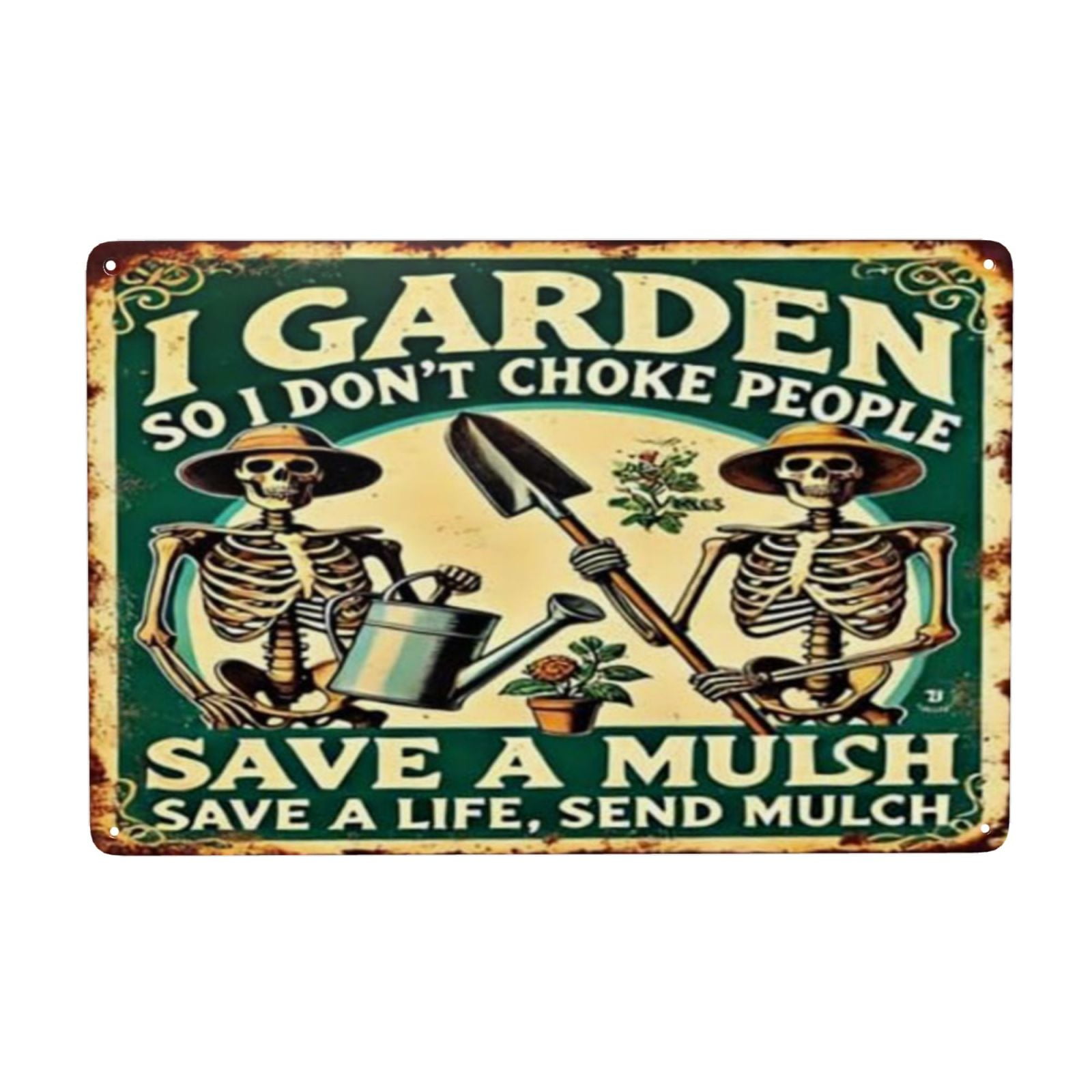 AEFER Vintage Metal Tin Sign "I Garden So I Don‘t Choke People," Save A ...