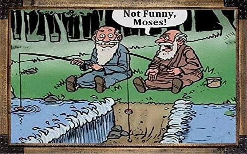 AEFER Vintage Metal Tin Sign Moses Not Funny Religion Sea Fishing Joke ...