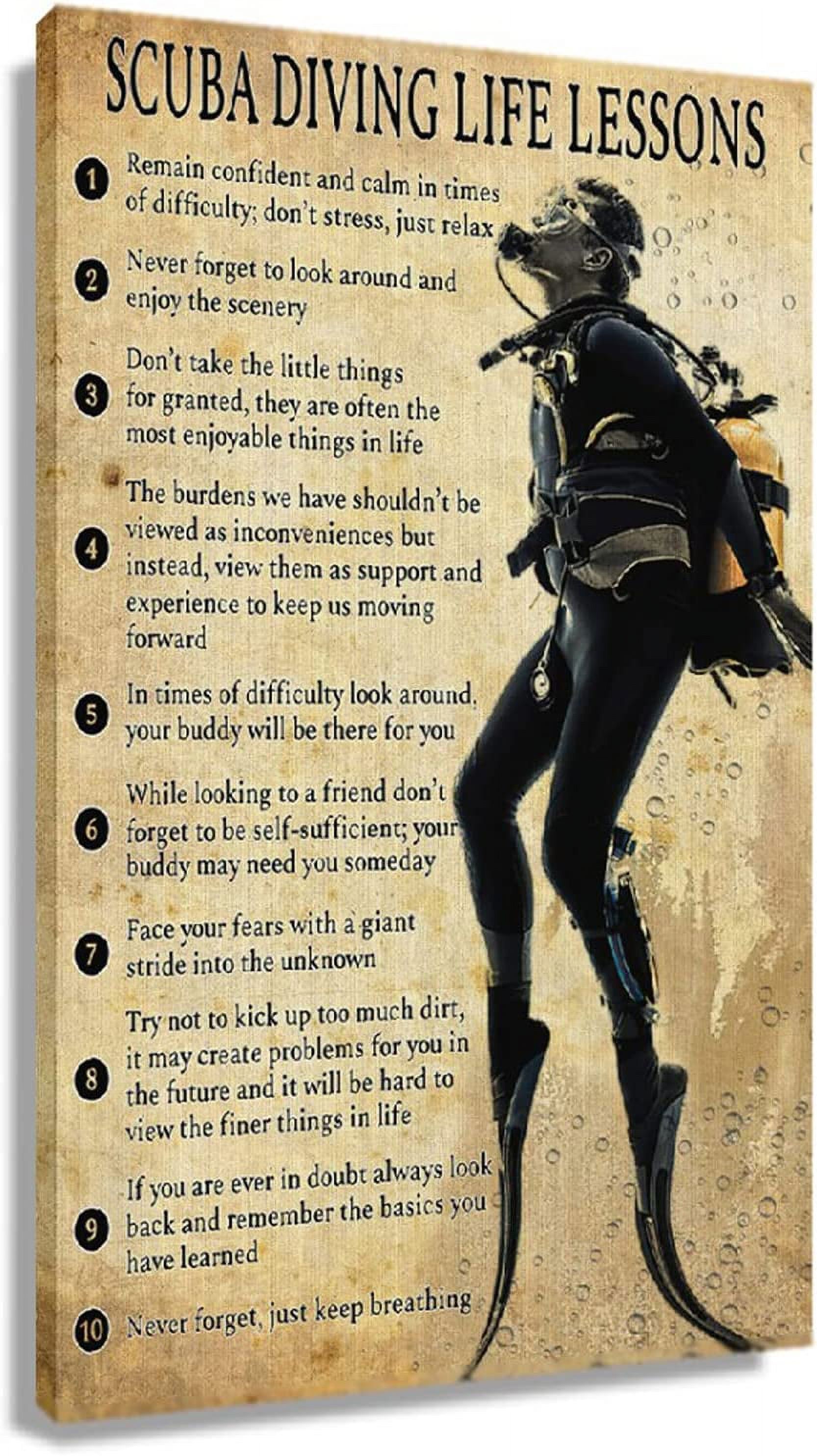 AEFER Vintage Scuba Diving Poster Canvas Quotes Wall Art Prints ...