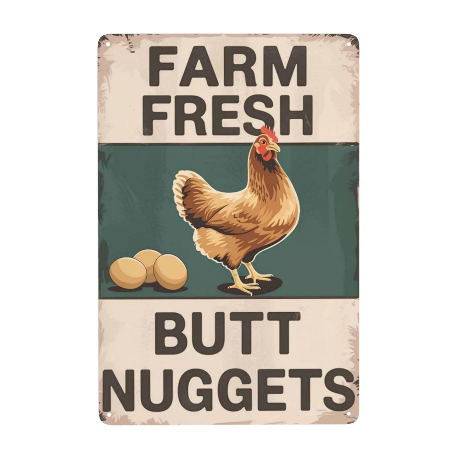 AEFER Vintage Tin Chicken Sign Retro Metal Farm Sign for Kitchen ...