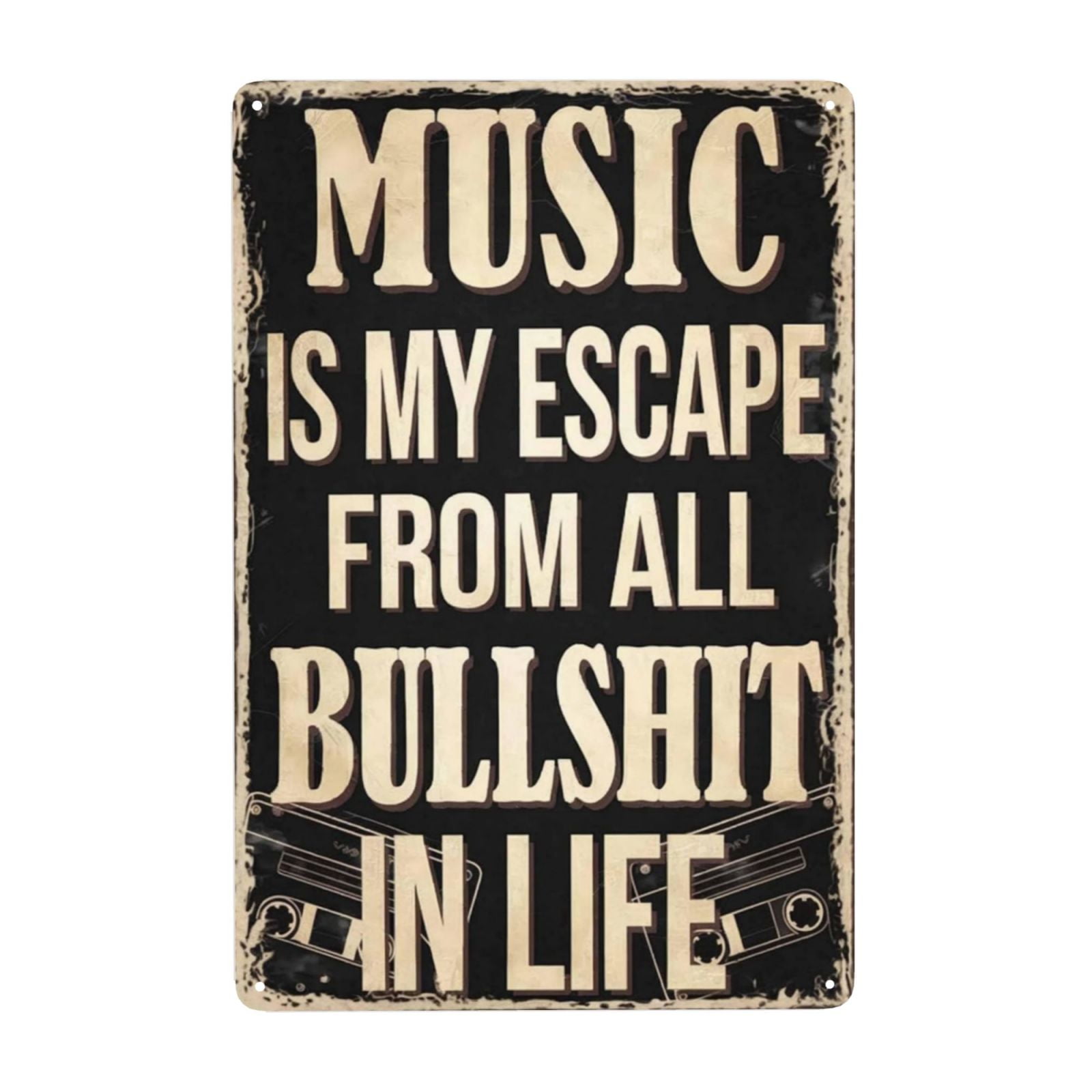 AEFER Vintage Tin Music Sign Retro Metal Funny Signs for Home Decor ...