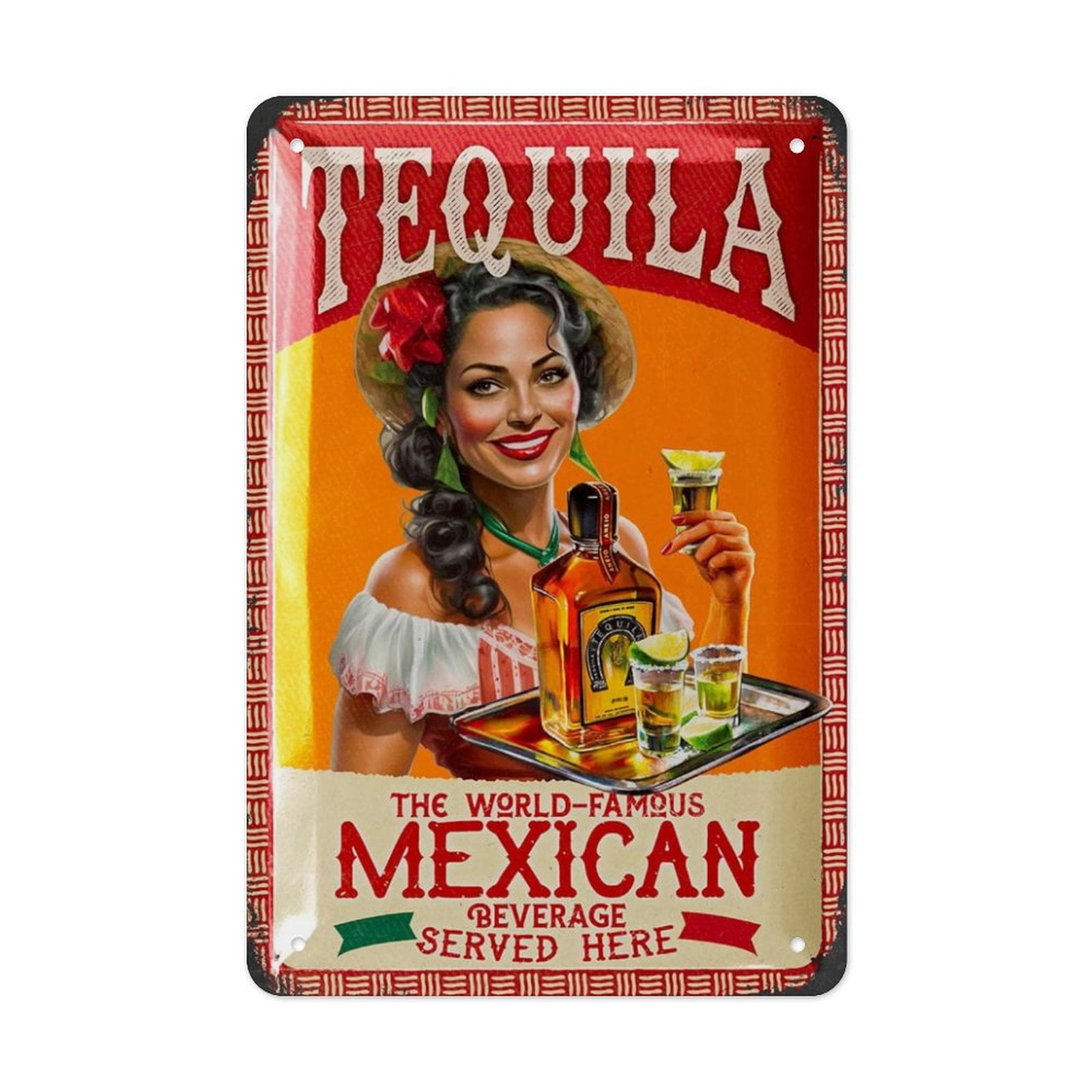 AEFER Vintage Tin Sign TEQUILA Wall Art, Vintage Retro Signs for Bar ...