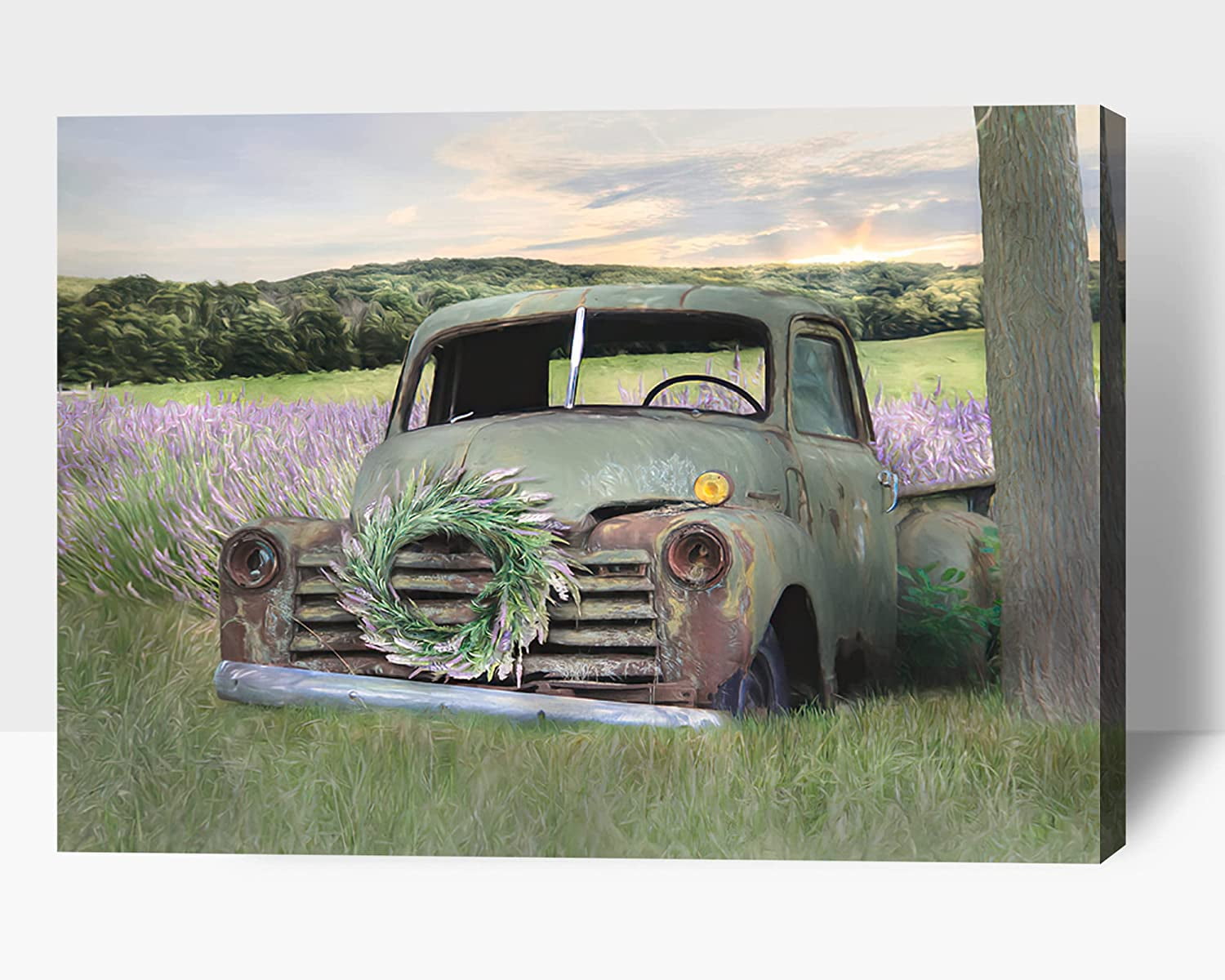 AEFER Vintage Truck Canvas Wall Art Farmhouse Wall Decor, Modern Old ...