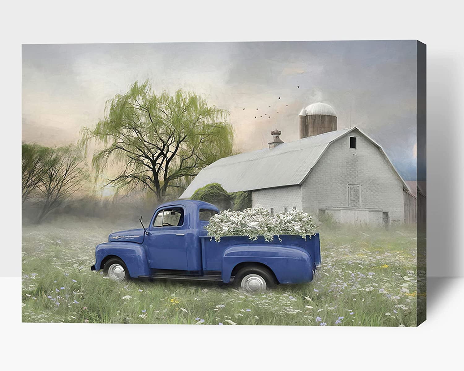 AEFER Vintage Truck Canvas Wall Art Farmhouse Wall Decor, Modern Old ...