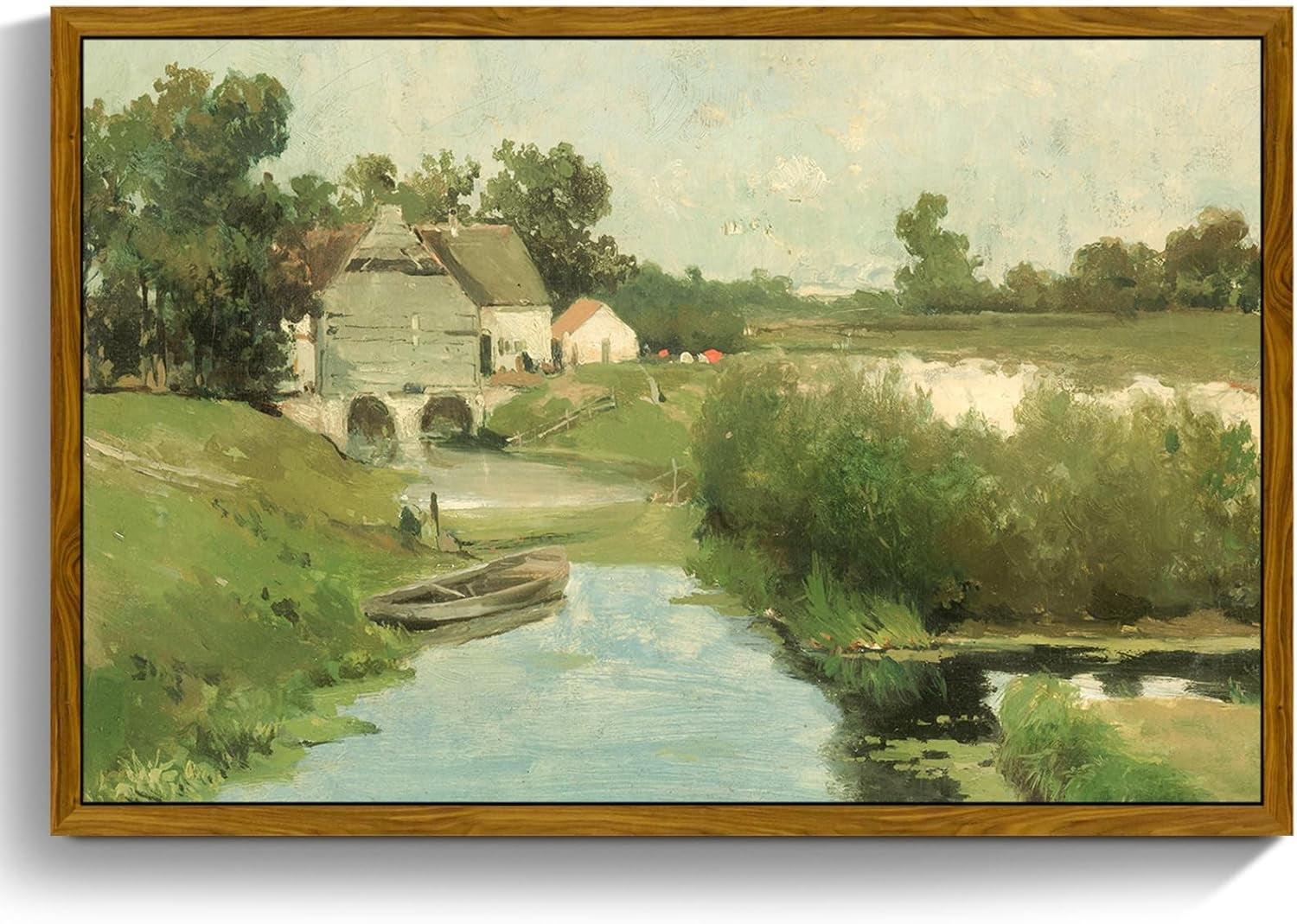 AEFER Vintage Unframed Wall Art, Countryside Landscape Canvas Painting ...