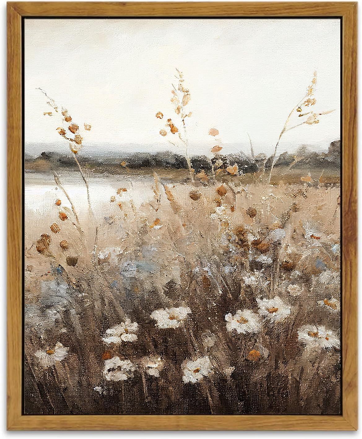 AEFER Vintage Wall Art Framed, Retro Countryside Autumn Wildflower ...