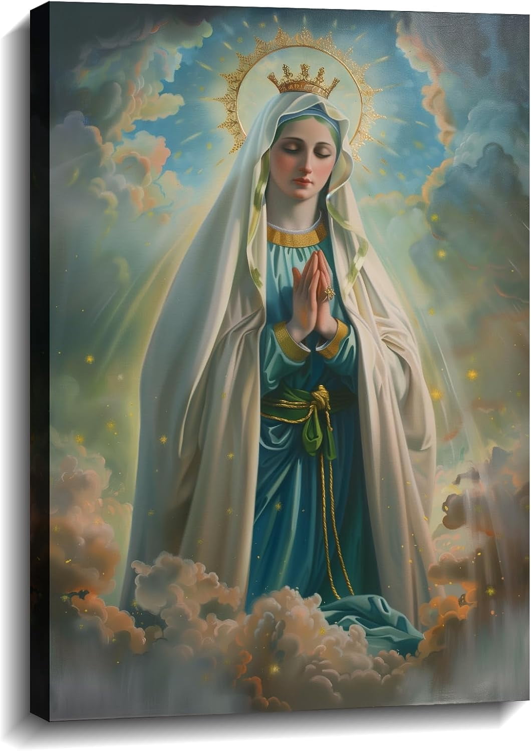 AEFER Virgin Mary Canvas Wall Art Catholic Pictures Wall Decor Prayer ...