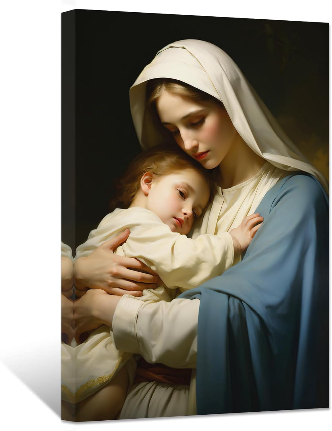 AEFER Virgin Mary Canvas Wall Art Jesus Mother Painting Prints Catholic ...