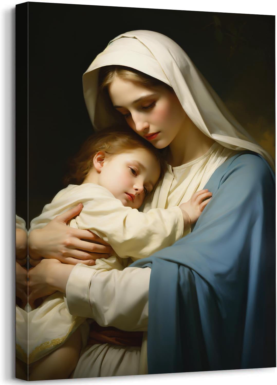 AEFER Virgin Mary Canvas Wall Art - Saint Mary Oil Painting, Mother of Jesus Christ, Madonna ...