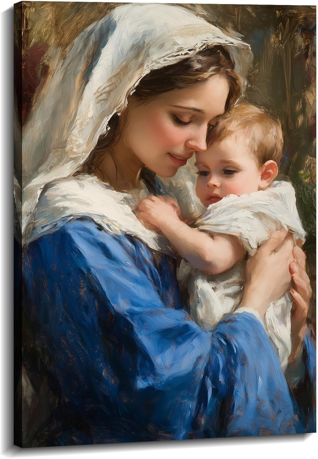 AEFER Virgin Mary Wall Art MoTher Maria Holding Baby Jesus Picture ...