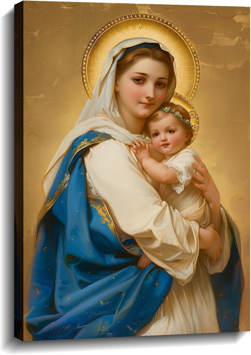 AEFER Virgin Mary Wall Art MoTher Mary Hold Baby Jesus Canvas Prints ...