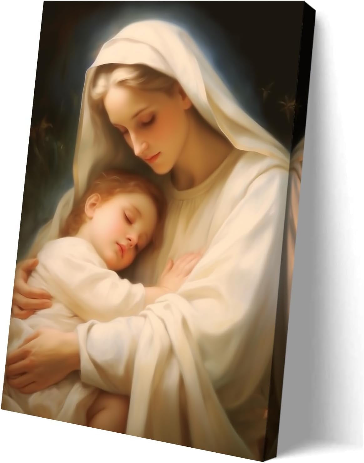 AEFER Virgin Mary Wall Art Saint Mary Hold Baby Jesus Pictures Canvas ...