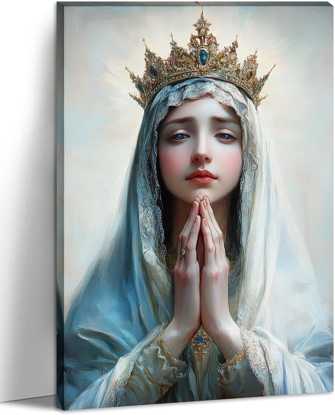 AEFER Virgin Mary Wall Decor Catholic Canvas Wall Art MoTher Mary ...