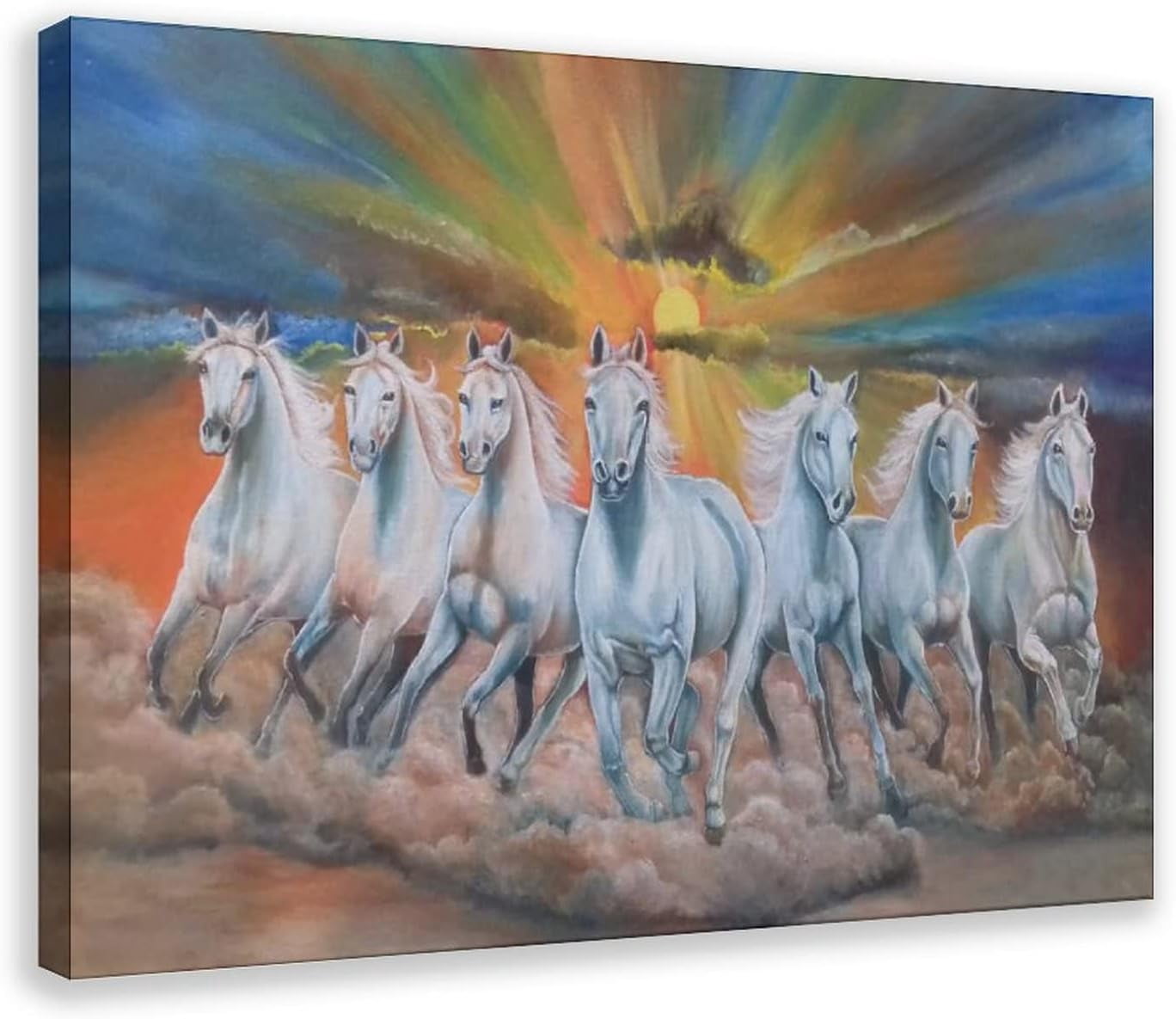 AEFER Wall Art horse pictures wall decor Seven Lucky Running Wild ...