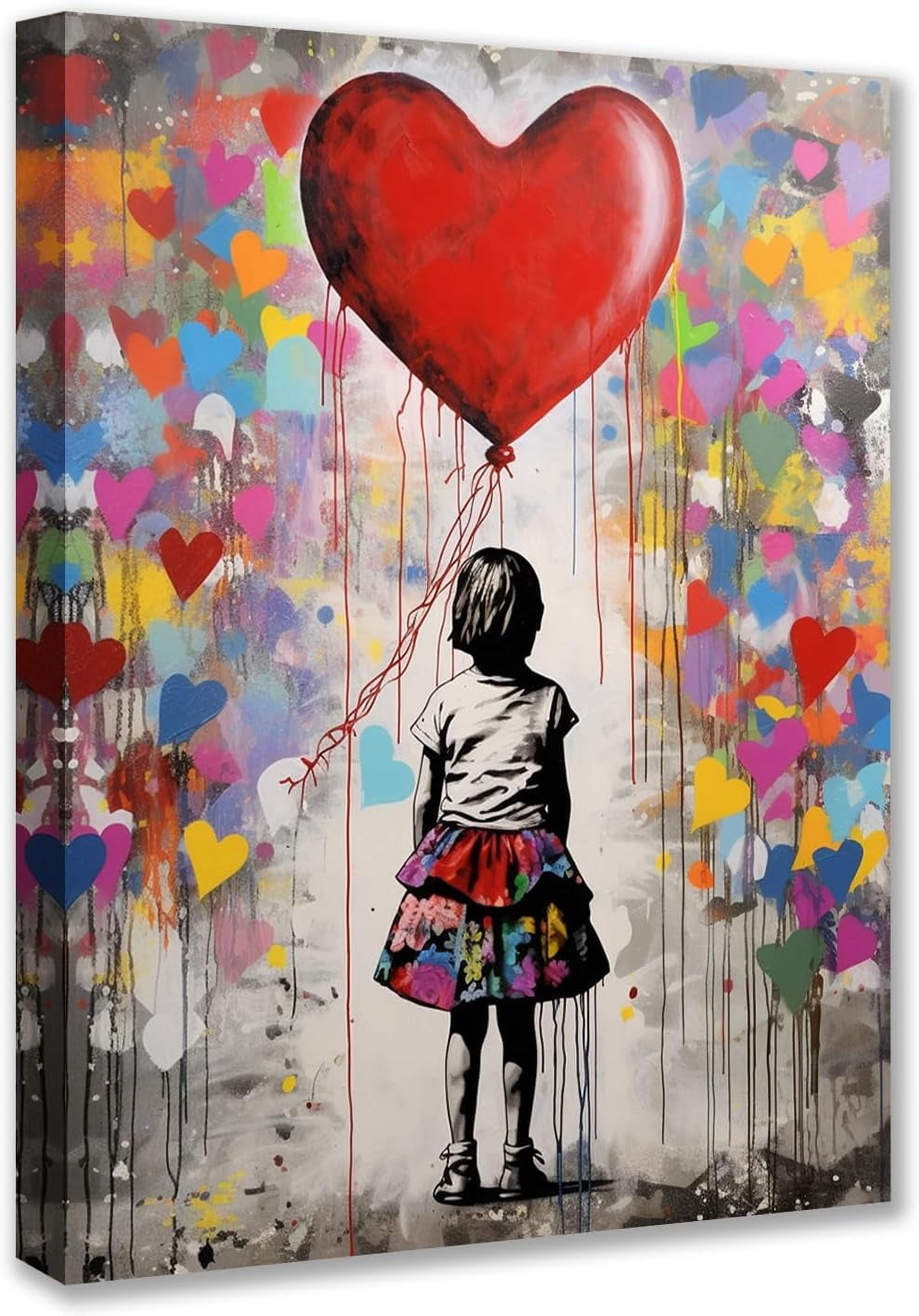 AEFER Wall Decorations for Living Room Red Balloon Pictures Banksy ...