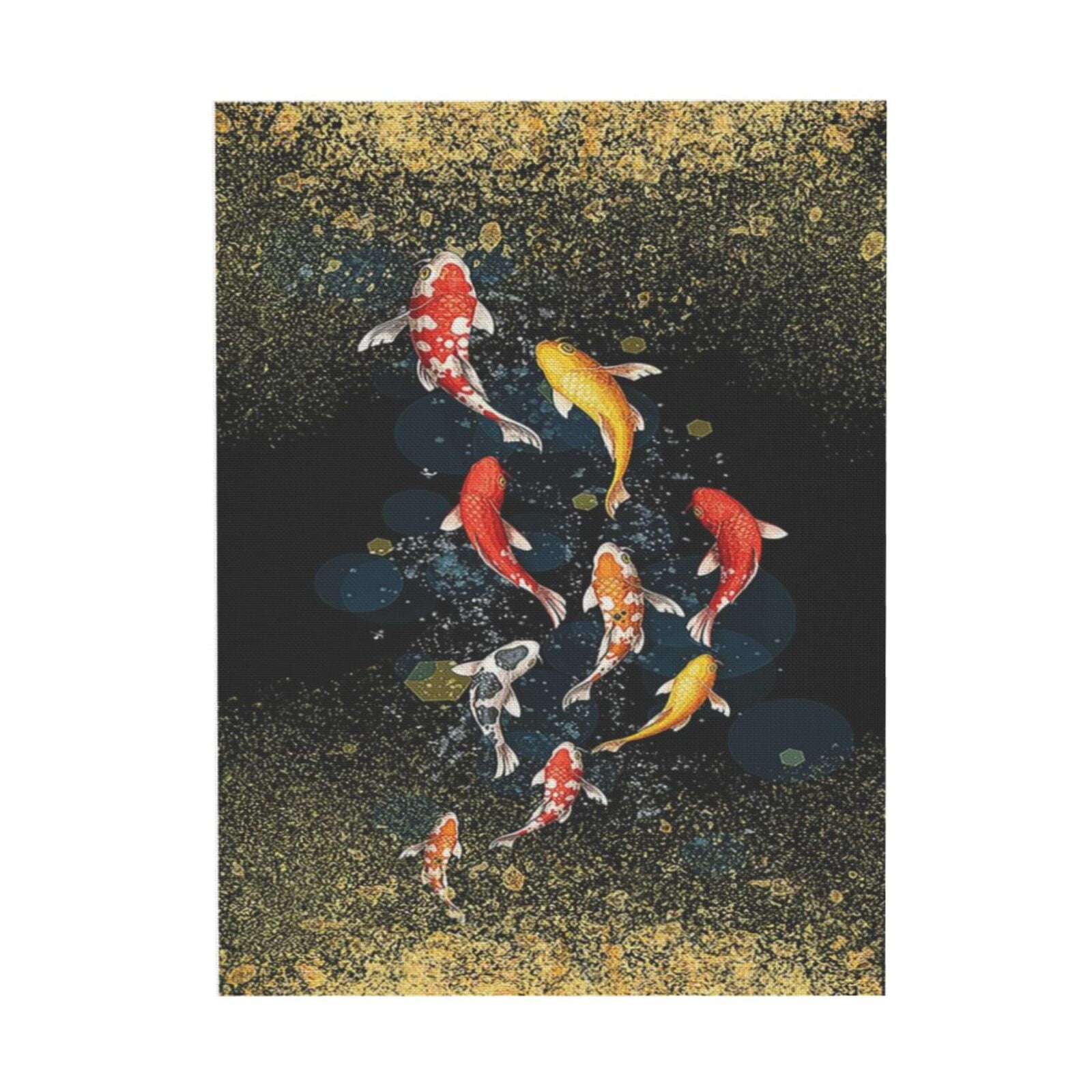 AEFER Wall Posters Aesthetic Koi Fish Feng Shui Nine Fish Painting ...