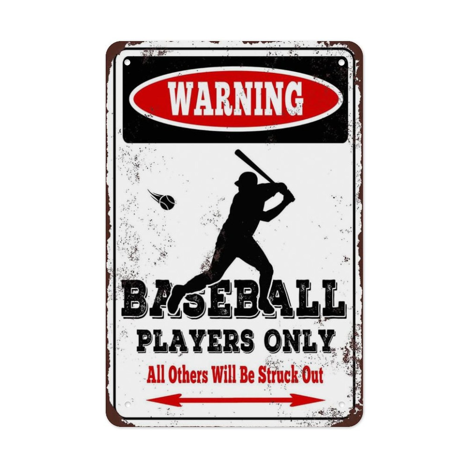 AEFER Warning Baseball Players Only All Others Will Be Struck Out Metal ...