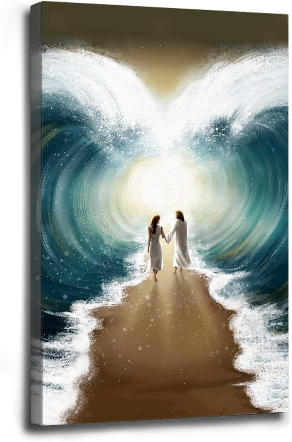 AEFER Waymaker Jesus Red Sea Painting Jesus and Woman Print Bible Verse ...